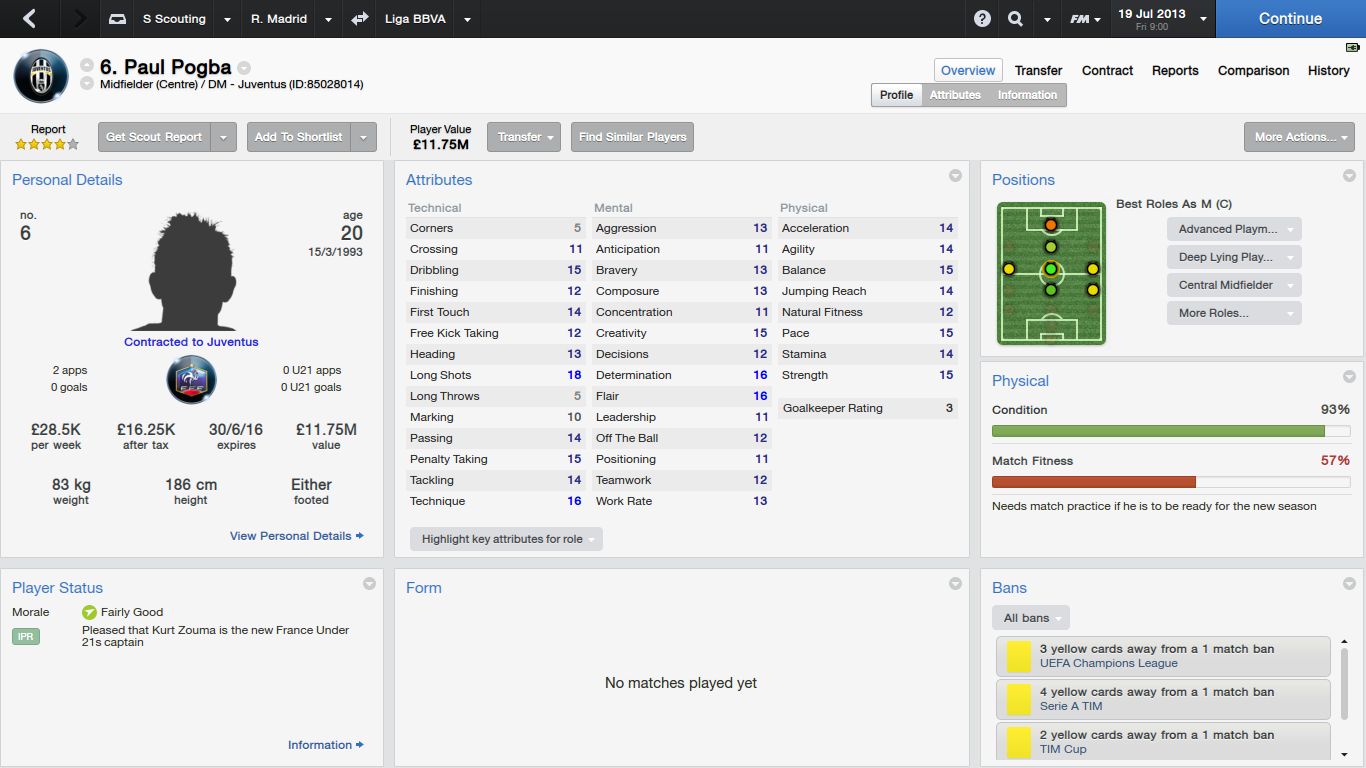 Paul Pogba - FM14 - Football Manager 2014 | FM Scout